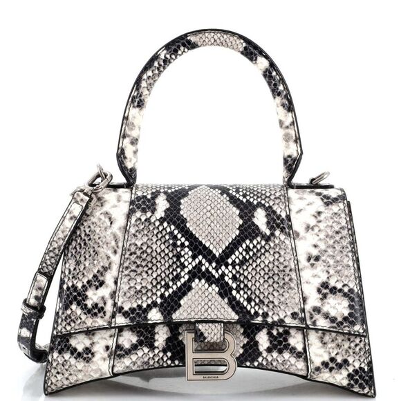 Balenciaga | Bags | Balenciaga Hourglass Top Handle Bag Python Embossed ...
